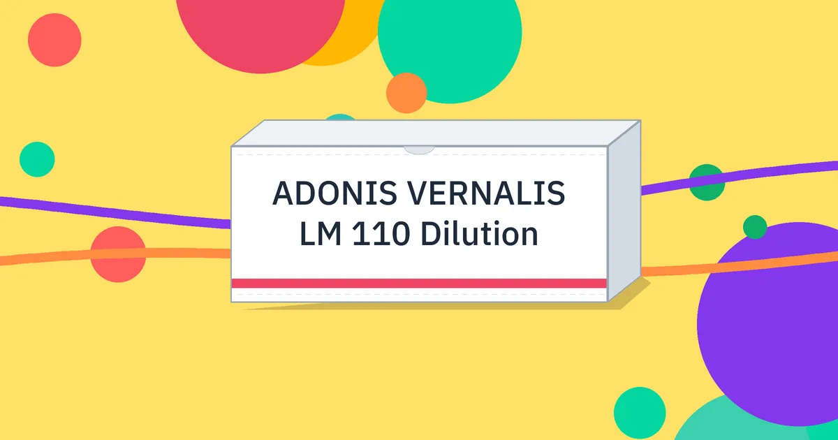 Symbolbild: Packung mit der Aufschrift ADONIS VERNALIS LM 110 Dilution (PZN 12755229) – Verfügbarkeit und Bezug in Apotheken in Frankfurt am Main
