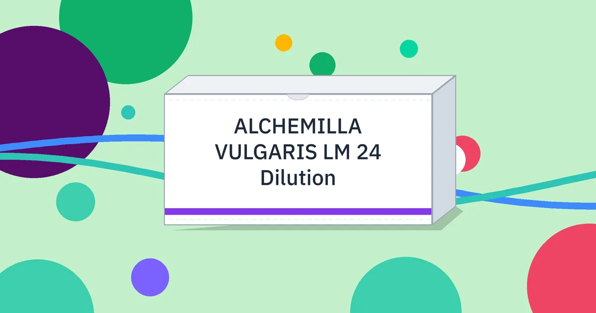 Symbolbild: Packung mit der Aufschrift ALCHEMILLA VULGARIS LM 24 Dilution (PZN 13308946) – Verfügbarkeit und Bezug in Apotheken in Frankfurt am Main