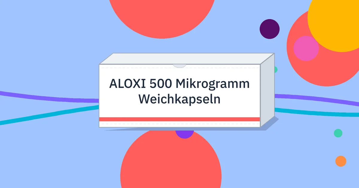 Symbolbild: Packung mit der Aufschrift ALOXI 500 Mikrogramm Weichkapseln (PZN 11524692) – Verfügbarkeit und Bezug in Apotheken in Frankfurt am Main
