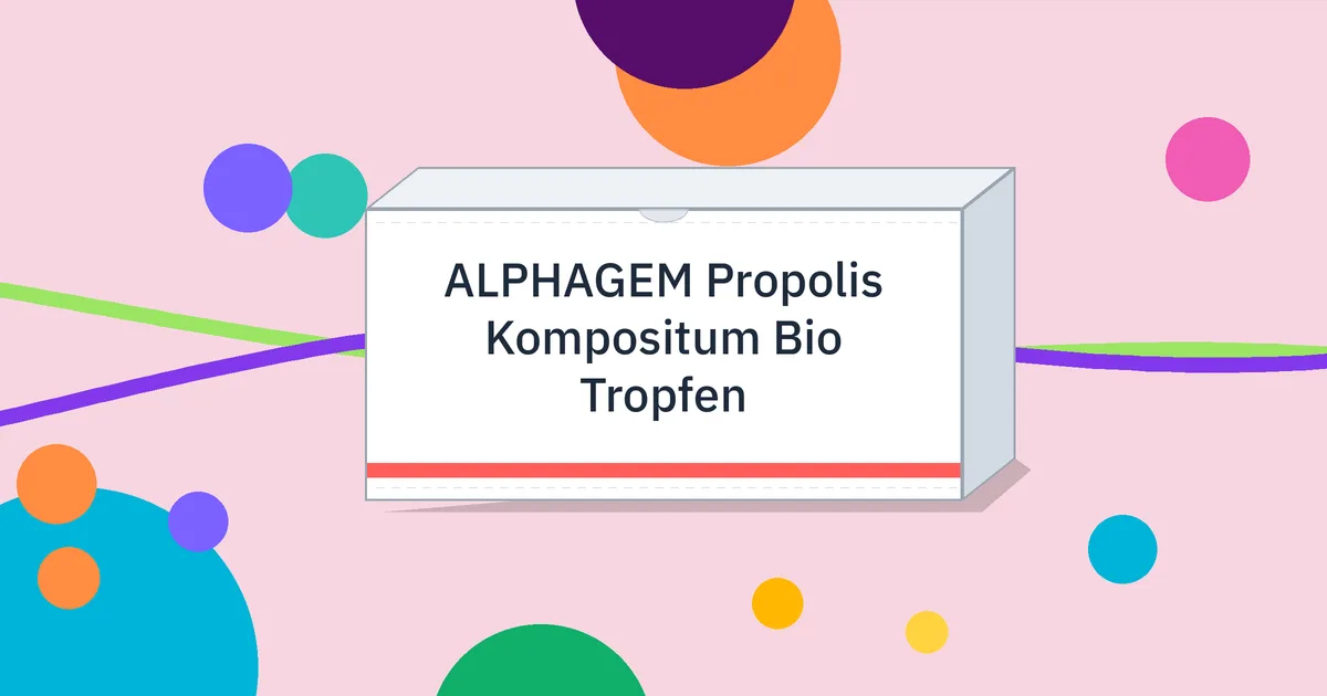 Symbolbild: Packung mit der Aufschrift ALPHAGEM Propolis Kompositum Bio Tropfen (PZN 20298243) – Verfügbarkeit und Bezug in Apotheken in Frankfurt am Main