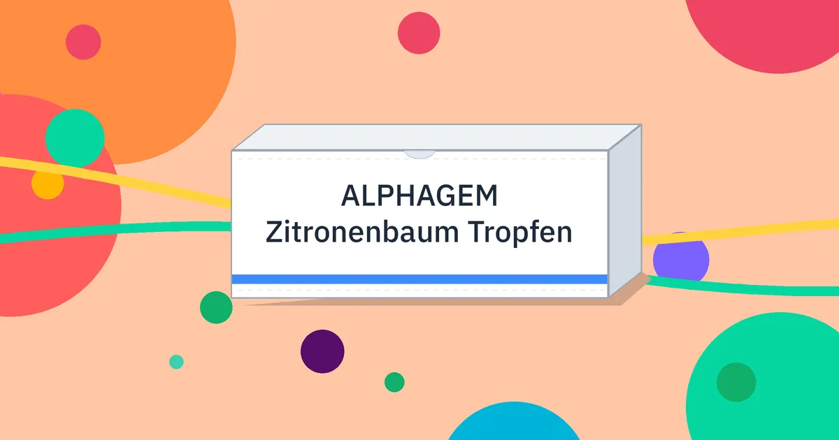 Symbolbild: Packung mit der Aufschrift ALPHAGEM Zitronenbaum Tropfen (PZN 20297120) – Verfügbarkeit und Bezug in Apotheken in Frankfurt am Main