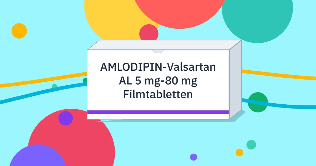 Symbolbild: Packung mit der Aufschrift AMLODIPIN-Valsartan AL 5 mg-80 mg Filmtabletten (PZN 13947876) – Verfügbarkeit und Bezug in Apotheken in Frankfurt am Main