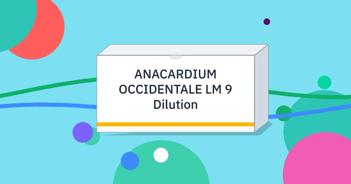 Symbolbild: Packung mit der Aufschrift ANACARDIUM OCCIDENTALE LM 9 Dilution (PZN 13327398) – Verfügbarkeit und Bezug in Apotheken in Frankfurt am Main