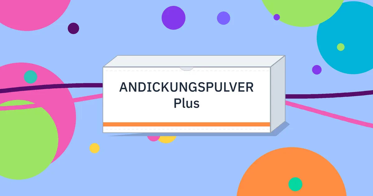 Symbolbild: Packung mit der Aufschrift ANDICKUNGSPULVER Plus (PZN 20588863) – Verfügbarkeit und Bezug in Apotheken in Frankfurt am Main