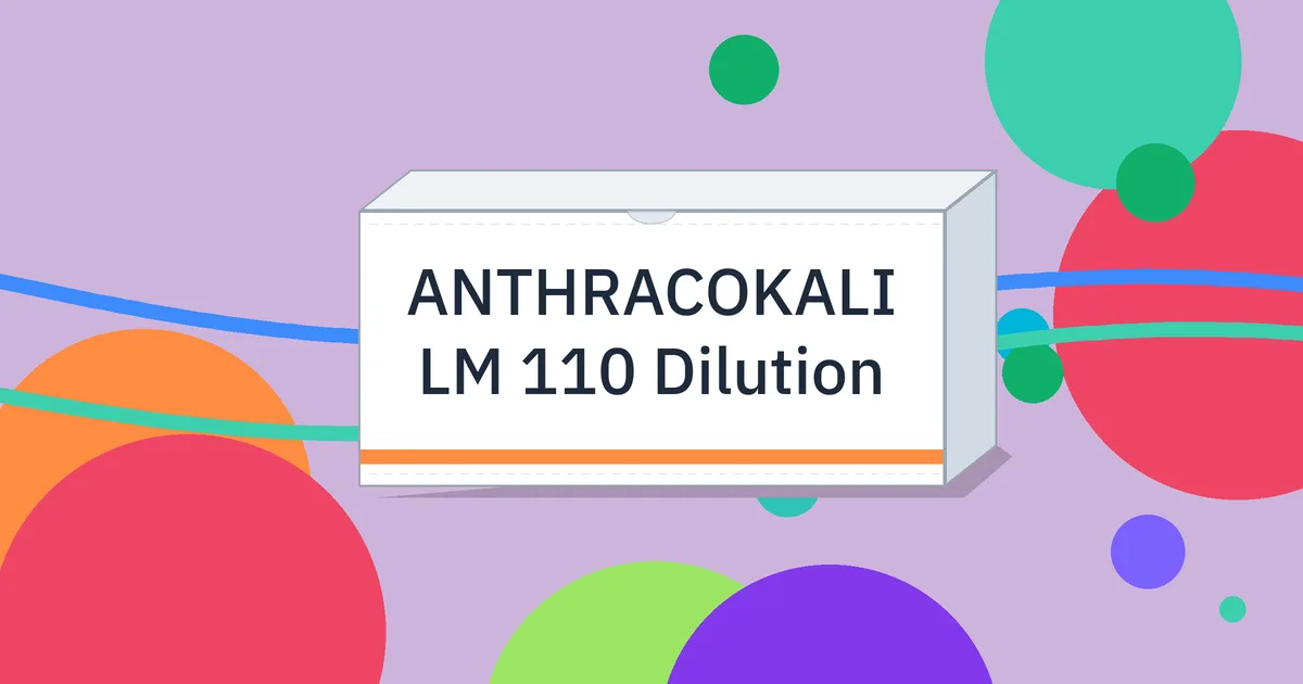 Symbolbild: Packung mit der Aufschrift ANTHRACOKALI LM 110 Dilution (PZN 13371525) – Verfügbarkeit und Bezug in Apotheken in Frankfurt am Main