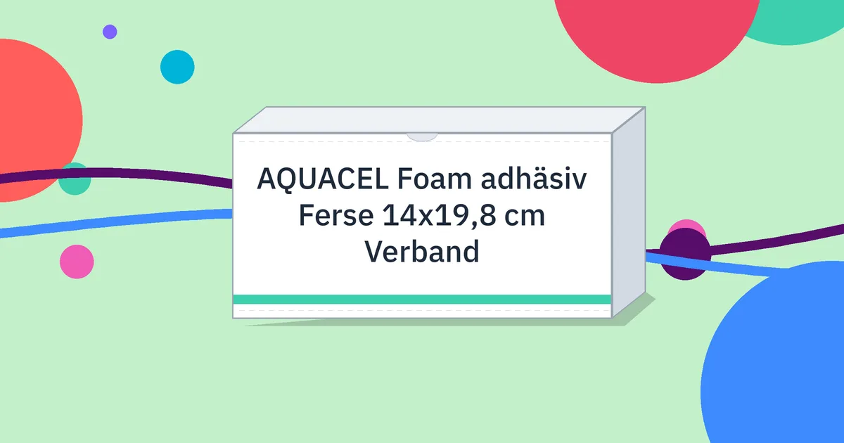 Symbolbild: Packung mit der Aufschrift AQUACEL Foam adhäsiv Ferse 14x19,8 cm Verband (PZN 19433888) – Verfügbarkeit und Bezug in Apotheken in Frankfurt am Main