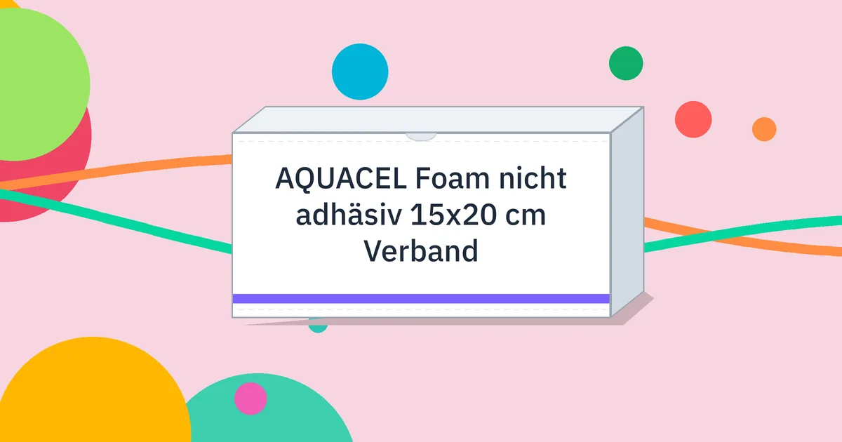 Symbolbild: Packung mit der Aufschrift AQUACEL Foam nicht adhäsiv 15x20 cm Verband (PZN 12419632) – Verfügbarkeit und Bezug in Apotheken in Frankfurt am Main
