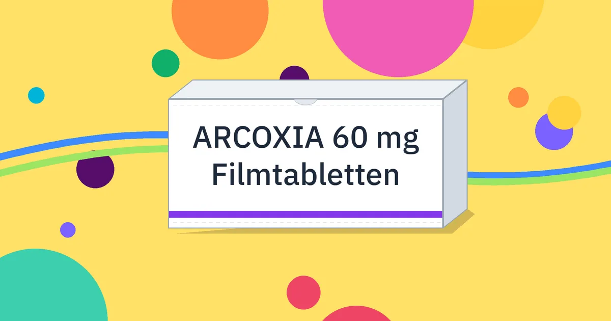 Symbolbild: Packung mit der Aufschrift ARCOXIA 60 mg Filmtabletten (PZN 11213041) – Verfügbarkeit und Bezug in Apotheken in Frankfurt am Main