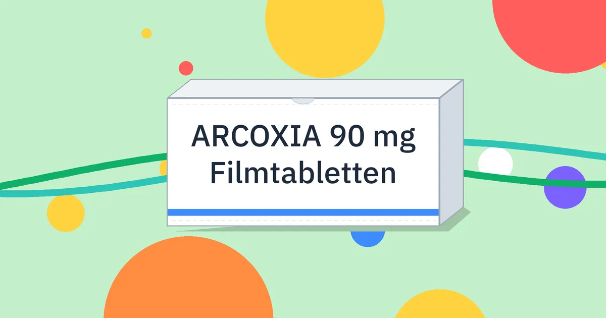 Symbolbild: Packung mit der Aufschrift ARCOXIA 90 mg Filmtabletten (PZN 02760985) – Verfügbarkeit und Bezug in Apotheken in Frankfurt am Main