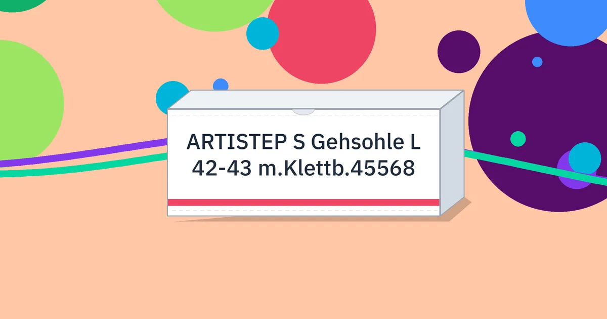 Symbolbild: Packung mit der Aufschrift ARTISTEP S Gehsohle L 42-43 m.Klettb.45568 (PZN 00948940) – Verfügbarkeit und Bezug in Apotheken in Frankfurt am Main