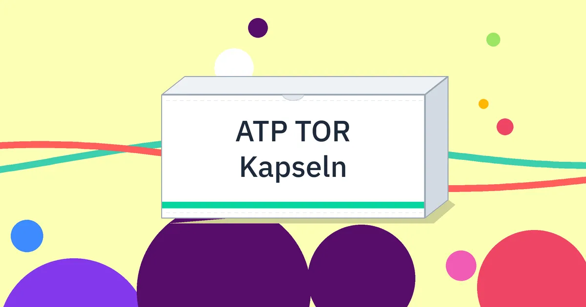 Symbolbild: Packung mit der Aufschrift ATP TOR Kapseln (PZN 12405972) – Verfügbarkeit und Bezug in Apotheken in Frankfurt am Main