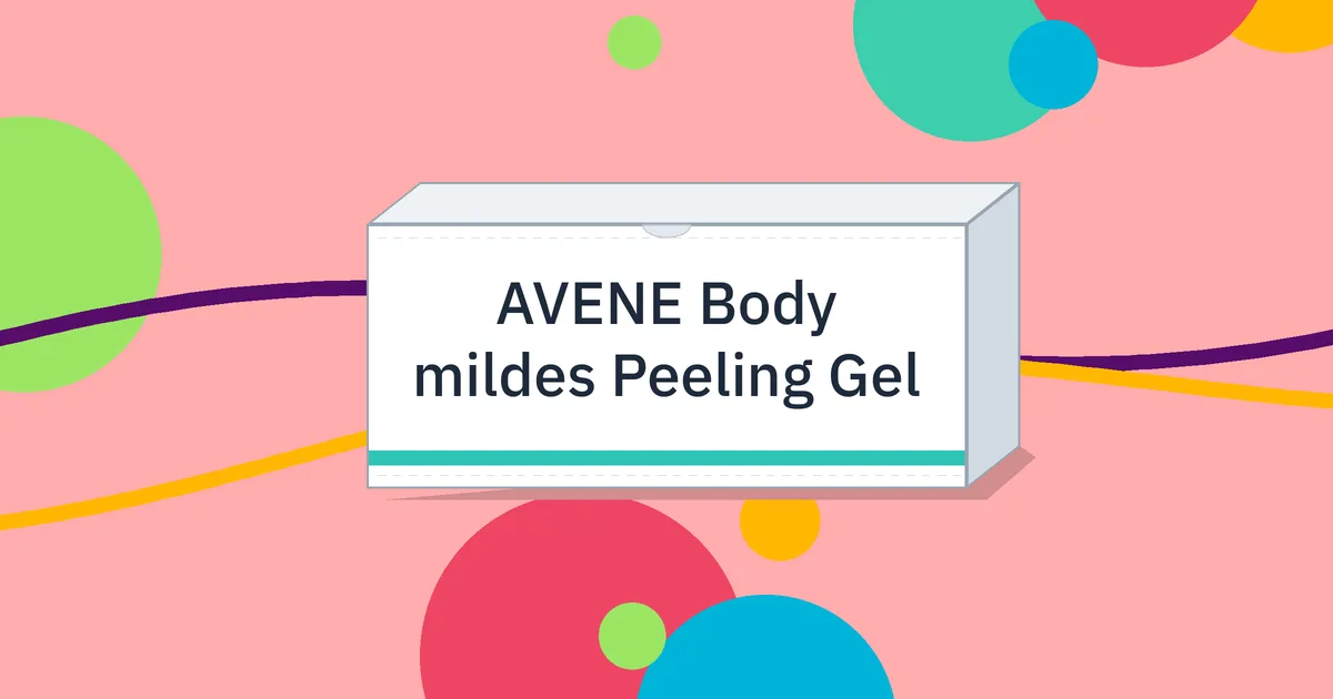 Symbolbild: Packung mit der Aufschrift AVENE Body mildes Peeling Gel (PZN 12742511) – Verfügbarkeit und Bezug in Apotheken in Frankfurt am Main