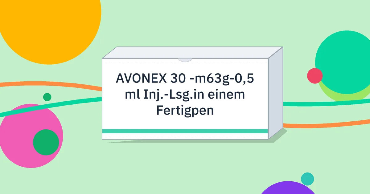 Symbolbild: Packung mit der Aufschrift AVONEX 30 -m63g-0,5 ml Inj.-Lsg.in einem Fertigpen (PZN 09913050) – Verfügbarkeit und Bezug in Apotheken in Frankfurt am Main