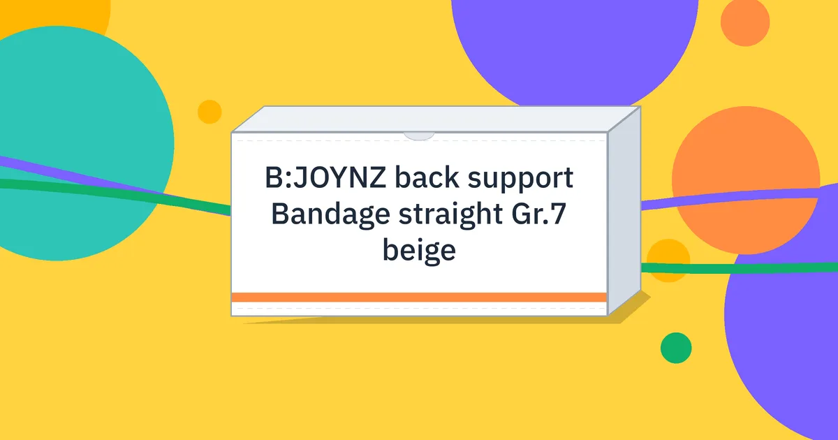 Symbolbild: Packung mit der Aufschrift B:JOYNZ back support Bandage straight Gr.7 beige (PZN 20522002) – Verfügbarkeit und Bezug in Apotheken in Frankfurt am Main