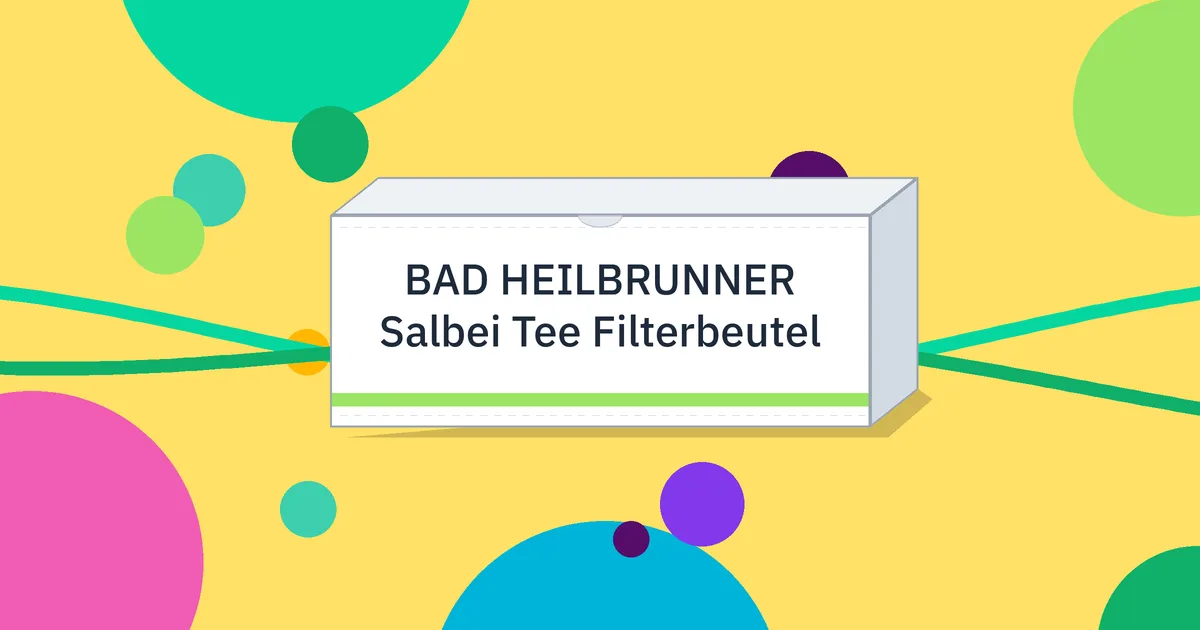 Symbolbild: Packung mit der Aufschrift BAD HEILBRUNNER Salbei Tee Filterbeutel (PZN 12582131) – Verfügbarkeit und Bezug in Apotheken in Frankfurt am Main