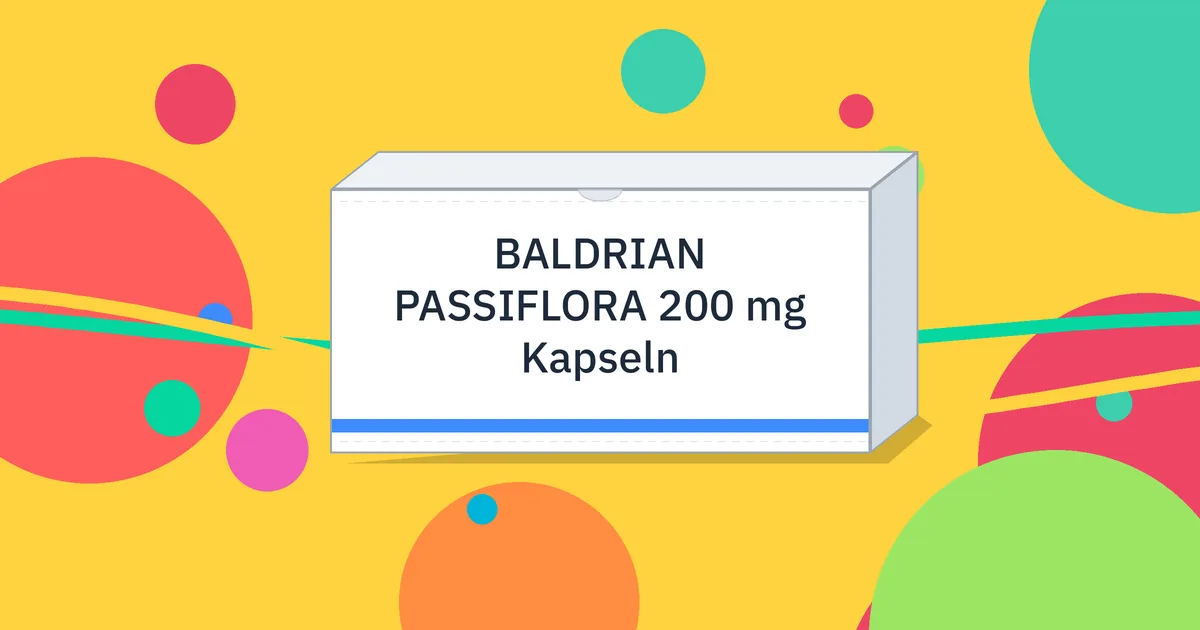 Symbolbild: Packung mit der Aufschrift BALDRIAN PASSIFLORA 200 mg Kapseln (PZN 09202739) – Verfügbarkeit und Bezug in Apotheken in Frankfurt am Main