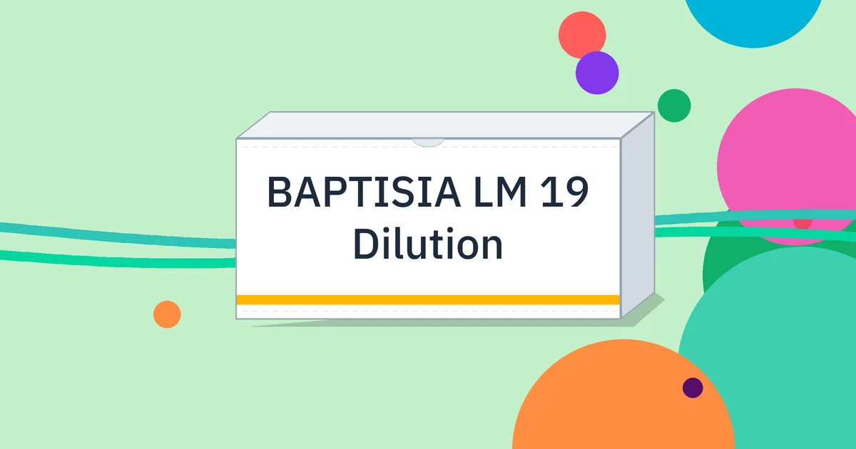 Symbolbild: Packung mit der Aufschrift BAPTISIA LM 19 Dilution (PZN 12788134) – Verfügbarkeit und Bezug in Apotheken in Frankfurt am Main