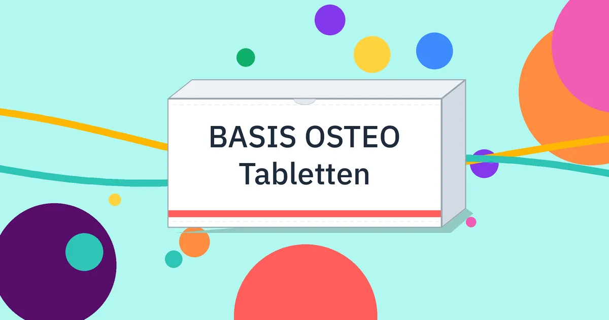 Symbolbild: Packung mit der Aufschrift BASIS OSTEO Tabletten (PZN 04948776) – Verfügbarkeit und Bezug in Apotheken in Frankfurt am Main