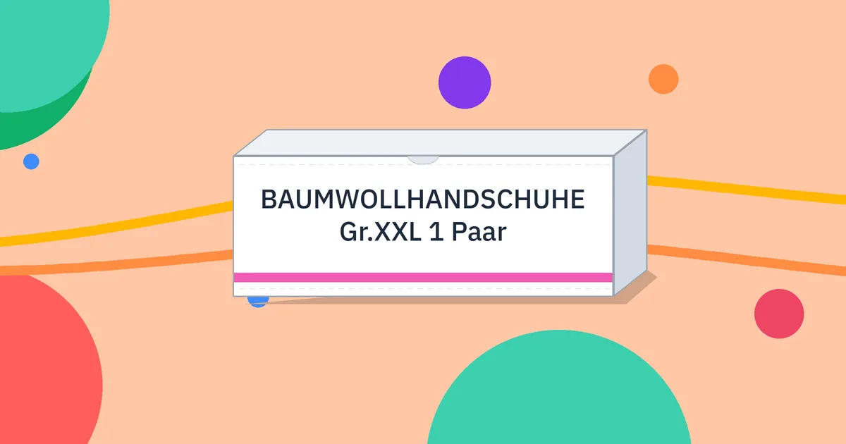 Symbolbild: Packung mit der Aufschrift BAUMWOLLHANDSCHUHE Gr.XXL 1 Paar (PZN 09512049) – Verfügbarkeit und Bezug in Apotheken in Frankfurt am Main