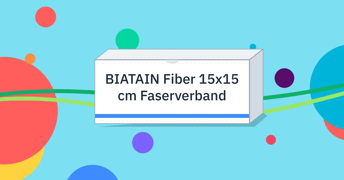 Symbolbild: Packung mit der Aufschrift BIATAIN Fiber 15x15 cm Faserverband (PZN 17264476) – Verfügbarkeit und Bezug in Apotheken in Frankfurt am Main