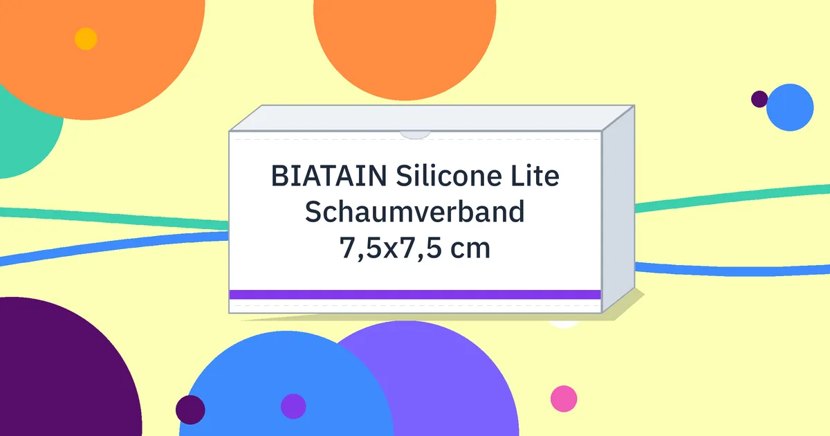 Symbolbild: Packung mit der Aufschrift BIATAIN Silicone Lite Schaumverband 7,5x7,5 cm (PZN 03880639) – Verfügbarkeit und Bezug in Apotheken in Frankfurt am Main