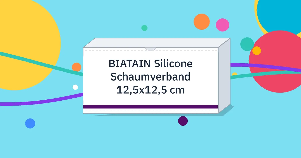 Symbolbild: Packung mit der Aufschrift BIATAIN Silicone Schaumverband 12,5x12,5 cm (PZN 18122844) – Verfügbarkeit und Bezug in Apotheken in Frankfurt am Main