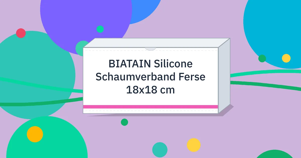 Symbolbild: Packung mit der Aufschrift BIATAIN Silicone Schaumverband Ferse 18x18 cm (PZN 18125529) – Verfügbarkeit und Bezug in Apotheken in Frankfurt am Main