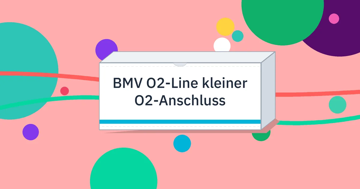 Symbolbild: Packung mit der Aufschrift BMV O2-Line kleiner O2-Anschluss (PZN 13891851) – Verfügbarkeit und Bezug in Apotheken in Frankfurt am Main