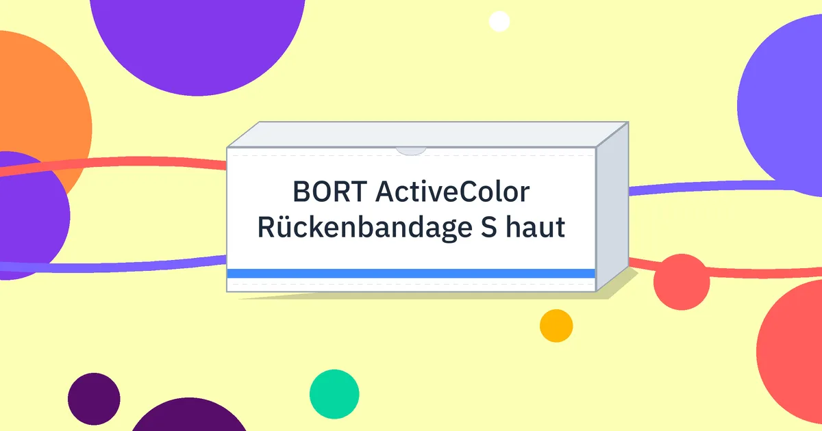 Symbolbild: Packung mit der Aufschrift BORT ActiveColor Rückenbandage S haut (PZN 05873460) – Verfügbarkeit und Bezug in Apotheken in Frankfurt am Main