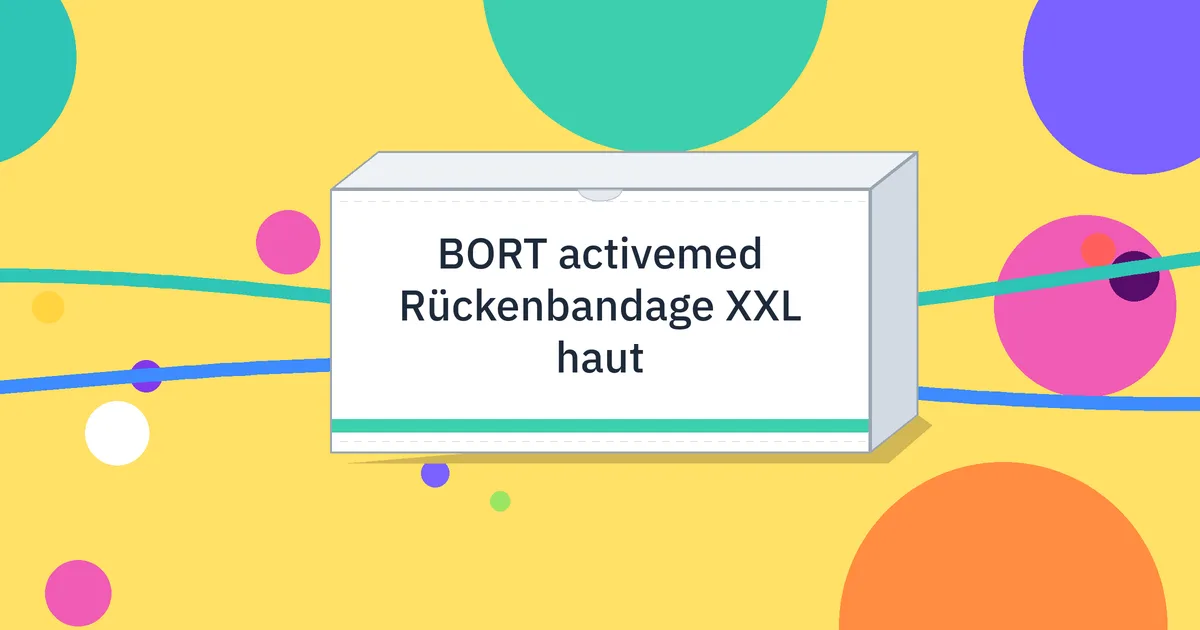 Symbolbild: Packung mit der Aufschrift BORT activemed Rückenbandage XXL haut (PZN 10207446) – Verfügbarkeit und Bezug in Apotheken in Frankfurt am Main