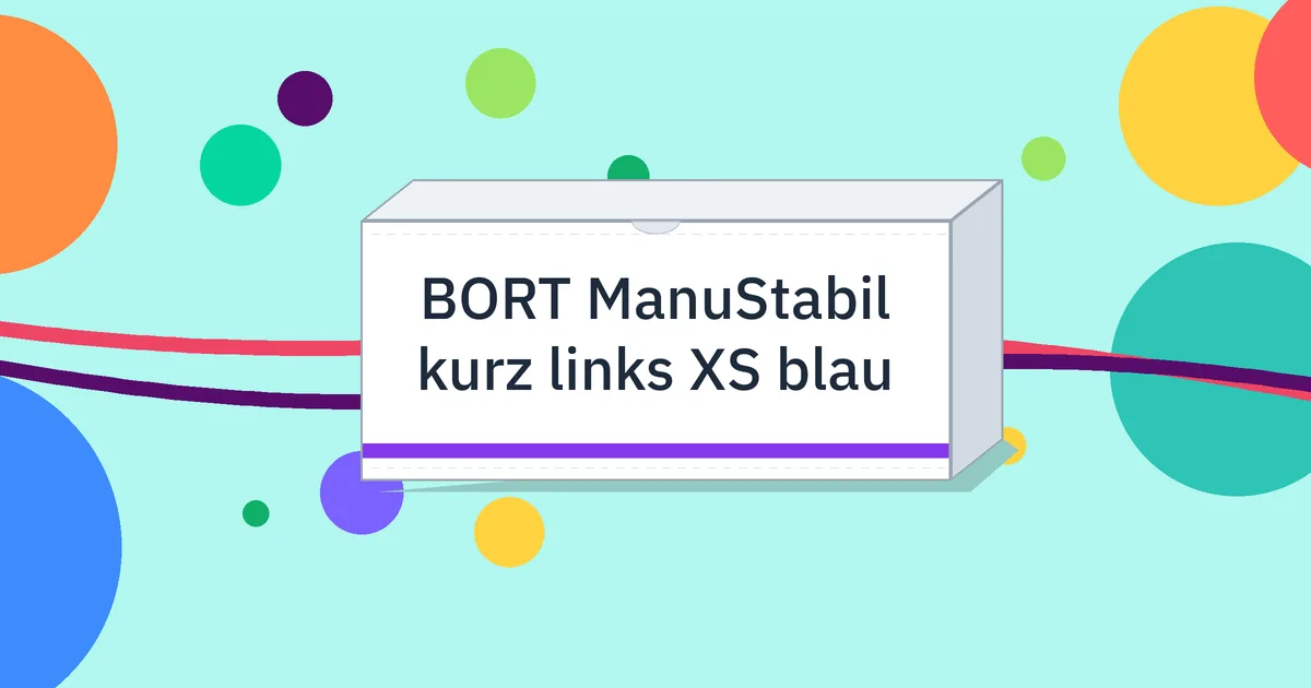 Symbolbild: Packung mit der Aufschrift BORT ManuStabil kurz links XS blau (PZN 00825120) – Verfügbarkeit und Bezug in Apotheken in Frankfurt am Main