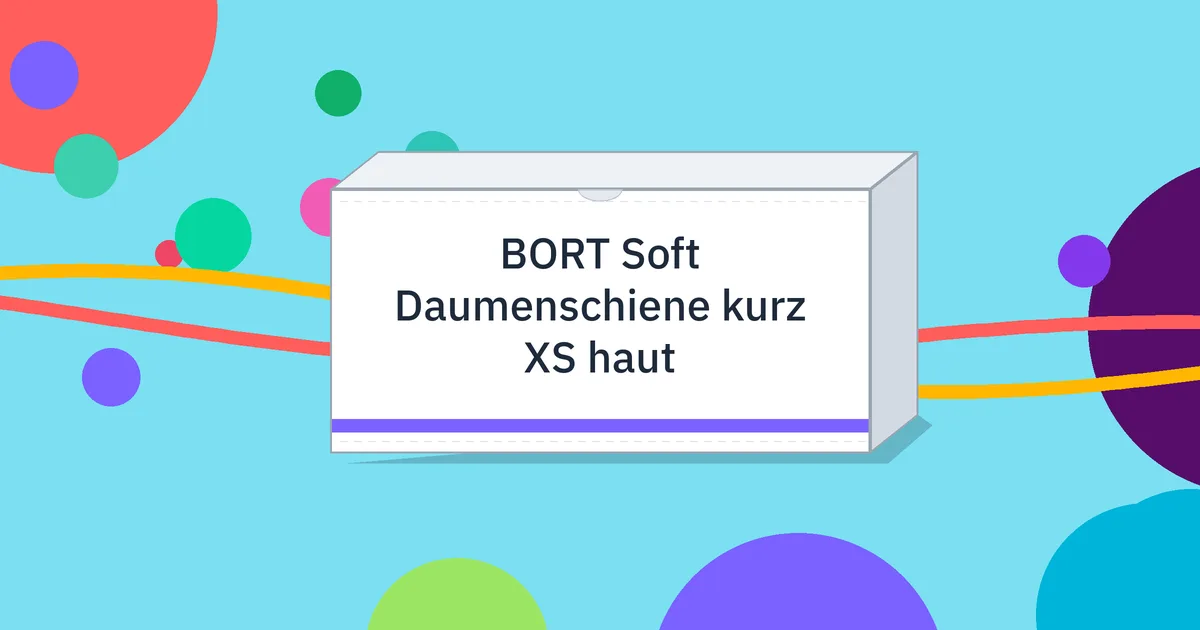 Symbolbild: Packung mit der Aufschrift BORT Soft Daumenschiene kurz XS haut (PZN 12372451) – Verfügbarkeit und Bezug in Apotheken in Frankfurt am Main