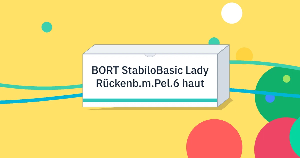 Symbolbild: Packung mit der Aufschrift BORT StabiloBasic Lady Rückenb.m.Pel.6 haut (PZN 05907348) – Verfügbarkeit und Bezug in Apotheken in Frankfurt am Main