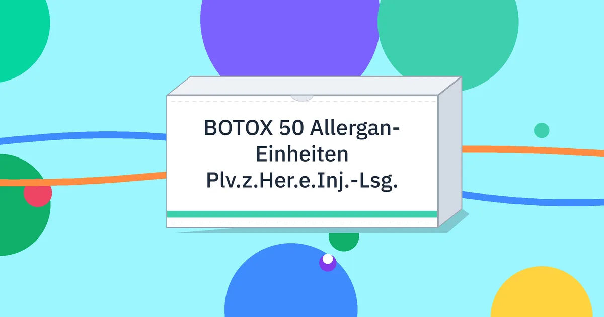 Symbolbild: Packung mit der Aufschrift BOTOX 50 Allergan-Einheiten Plv.z.Her.e.Inj.-Lsg. (PZN 12657627) – Verfügbarkeit und Bezug in Apotheken in Frankfurt am Main