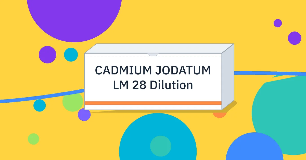 Symbolbild: Packung mit der Aufschrift CADMIUM JODATUM LM 28 Dilution (PZN 12798500) – Verfügbarkeit und Bezug in Apotheken in Frankfurt am Main