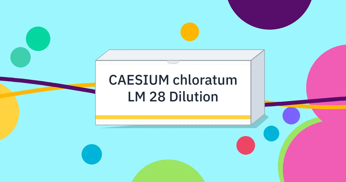 Symbolbild: Packung mit der Aufschrift CAESIUM chloratum LM 28 Dilution (PZN 12799304) – Verfügbarkeit und Bezug in Apotheken in Frankfurt am Main