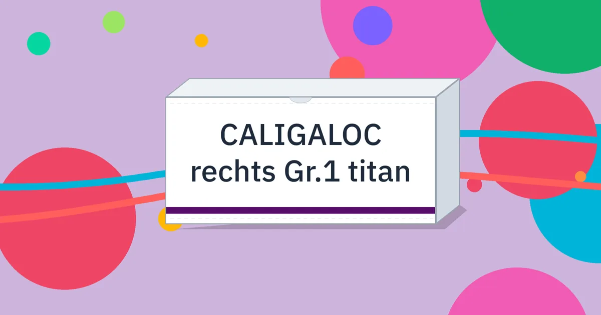 Symbolbild: Packung mit der Aufschrift CALIGALOC rechts Gr.1 titan (PZN 01286375) – Verfügbarkeit und Bezug in Apotheken in Frankfurt am Main