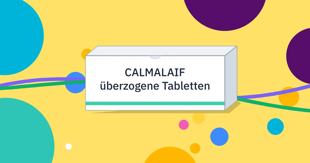 Symbolbild: Packung mit der Aufschrift CALMALAIF überzogene Tabletten (PZN 16808075) – Verfügbarkeit und Bezug in Apotheken in Frankfurt am Main