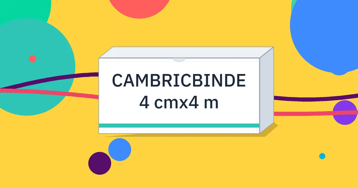 Symbolbild: Packung mit der Aufschrift CAMBRICBINDE 4 cmx4 m (PZN 01720067) – Verfügbarkeit und Bezug in Apotheken in Frankfurt am Main