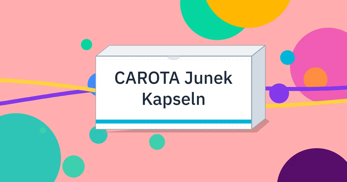 Symbolbild: Packung mit der Aufschrift CAROTA Junek Kapseln (PZN 10337284) – Verfügbarkeit und Bezug in Apotheken in Frankfurt am Main