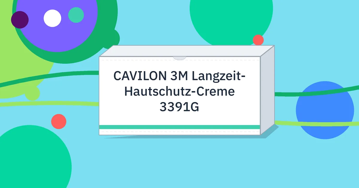 Symbolbild: Packung mit der Aufschrift CAVILON 3M Langzeit-Hautschutz-Creme 3391G (PZN 09202596) – Verfügbarkeit und Bezug in Apotheken in Frankfurt am Main