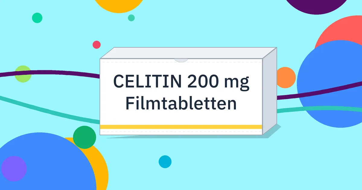Symbolbild: Packung mit der Aufschrift CELITIN 200 mg Filmtabletten (PZN 04704956) – Verfügbarkeit und Bezug in Apotheken in Frankfurt am Main