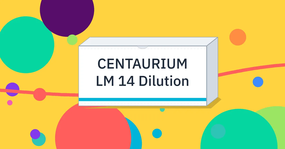 Symbolbild: Packung mit der Aufschrift CENTAURIUM LM 14 Dilution (PZN 13436182) – Verfügbarkeit und Bezug in Apotheken in Frankfurt am Main