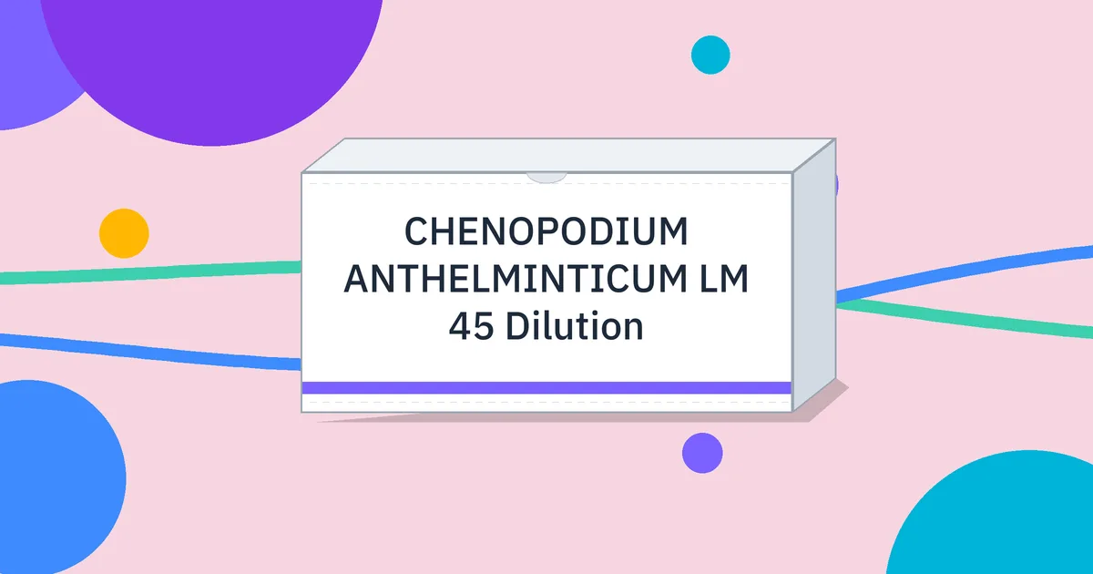 Symbolbild: Packung mit der Aufschrift CHENOPODIUM ANTHELMINTICUM LM 45 Dilution (PZN 13441071) – Verfügbarkeit und Bezug in Apotheken in Frankfurt am Main
