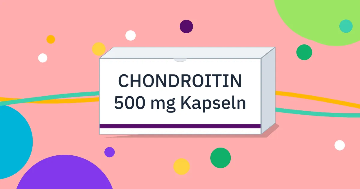 Symbolbild: Packung mit der Aufschrift CHONDROITIN 500 mg Kapseln (PZN 08922271) – Verfügbarkeit und Bezug in Apotheken in Frankfurt am Main