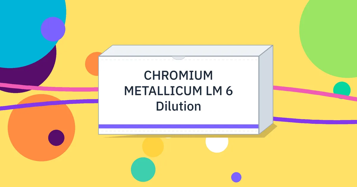 Symbolbild: Packung mit der Aufschrift CHROMIUM METALLICUM LM 6 Dilution (PZN 12817723) – Verfügbarkeit und Bezug in Apotheken in Frankfurt am Main