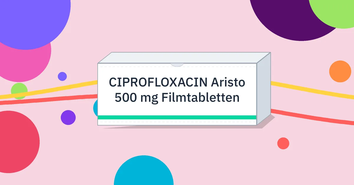 Symbolbild: Packung mit der Aufschrift CIPROFLOXACIN Aristo 500 mg Filmtabletten (PZN 05515329) – Verfügbarkeit und Bezug in Apotheken in Frankfurt am Main