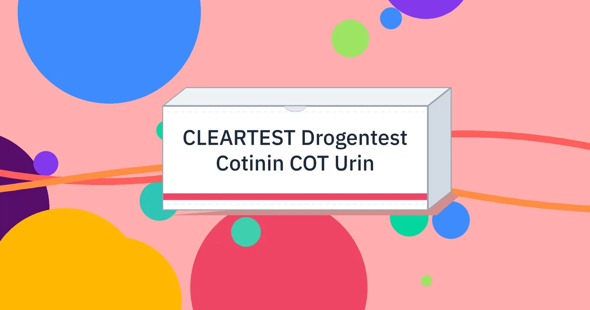 Symbolbild: Packung mit der Aufschrift CLEARTEST Drogentest Cotinin COT Urin (PZN 19393887) – Verfügbarkeit und Bezug in Apotheken in Frankfurt am Main