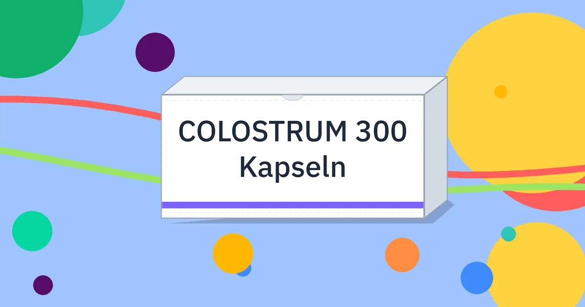 Symbolbild: Packung mit der Aufschrift COLOSTRUM 300 Kapseln (PZN 00039597) – Verfügbarkeit und Bezug in Apotheken in Frankfurt am Main