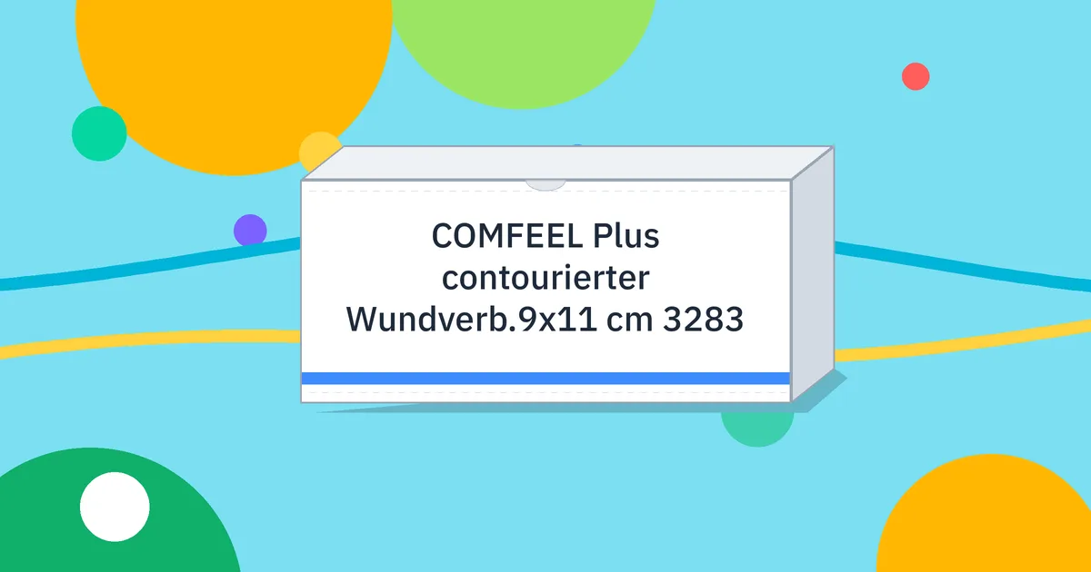 Symbolbild: Packung mit der Aufschrift COMFEEL Plus contourierter Wundverb.9x11 cm 3283 (PZN 10284027) – Verfügbarkeit und Bezug in Apotheken in Frankfurt am Main